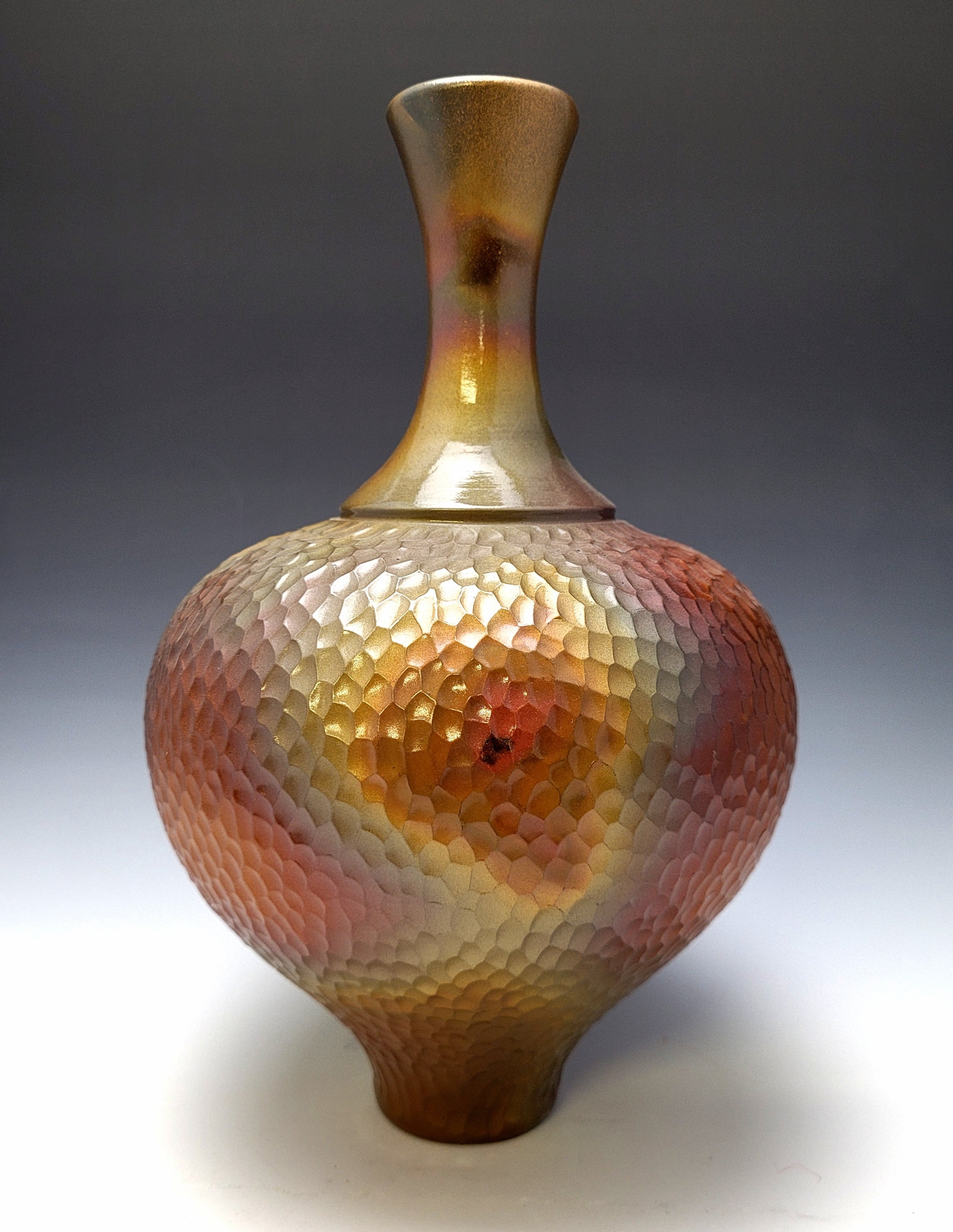 Faceted Raku Vase | Eckels Pottery and Fine Craft Gallery